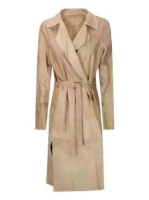 SALVATORE SANTORO Belted Sheepskin Coat - Neutrals