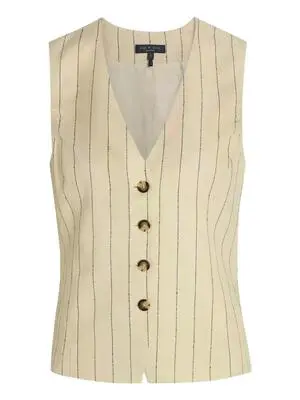 Rag & Bone Striped Buttoned Vest - Neutrals