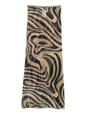 Emilio Pucci Marmo Print Maxi Skirt Neutrals