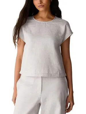 Eileen Fisher Round Neck Square Top - Wheat