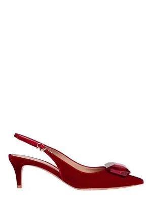 GIANVITO ROSSI Jaipur 55 Crystal-embellished Slingback Pumps - Red