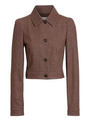 Max Mara Carpa Cropped Denim Jacket - Brown