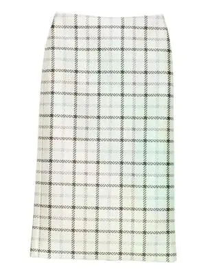 Brandon Maxwell Plaid Midi Skirt - Neutrals
