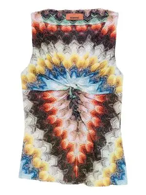 Missoni Patterned Twist Top - Red