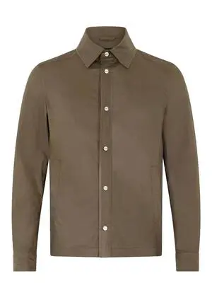 Herno Button-Front Shirt Jacket Brown