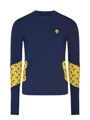 MARINE SERRE Athleisure Long Sleeve Moon-print Top - Blue