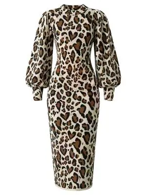 Farm Rio Leopard-print Midi Dress - Neutrals