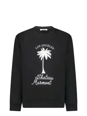 IH NOM UH NIT Palm-print Crew-neck Sweatshirt - Black