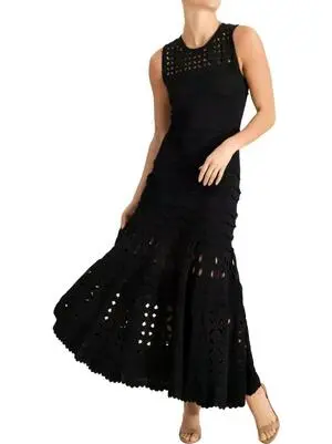 Ulla Johnson Lakshmi Knitted Maxi Dress Black