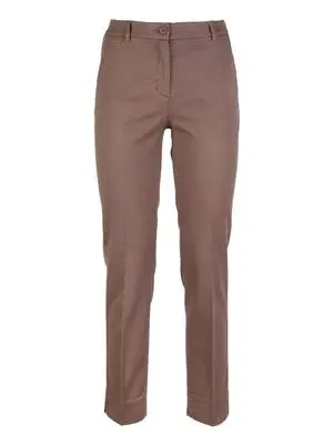 VIA MASINI 80 Slim-cut Trousers - Brown