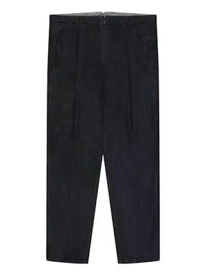 SLOWEAR Pleated Denim Trousers - Blue