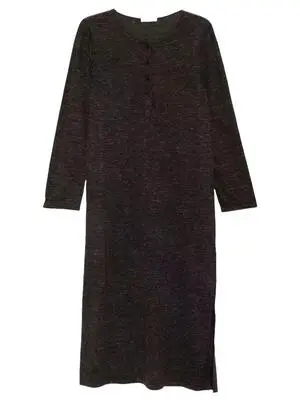 THE ROW Niam Long-sleeve Midi Dress - Brown