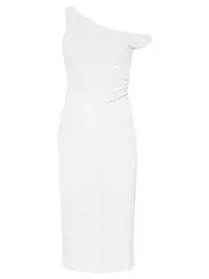 Patrizia Pepe Draped One-shoulder Midi Dress - Grey