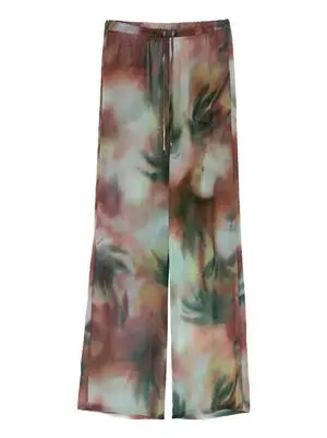 Patrizia Pepe Floral Print Trousers Red