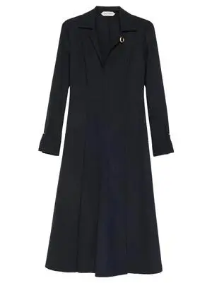 Alberta Ferretti Pleat-detail Midi Dress - Blue