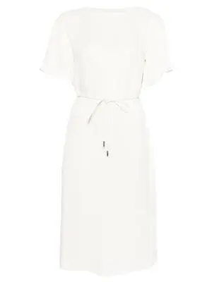 Herno Tie-waist Midi Dress - Neutrals