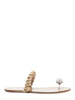 PEDRO GARCIA Pipa Braided-strap Flat Sandals - Neutrals
