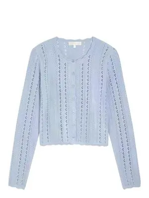 LoveShackFancy Open-work Knit Cardigan - Blue