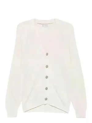 Brunello Cucinelli Ribbed Knit Button Cardigan - Neutrals
