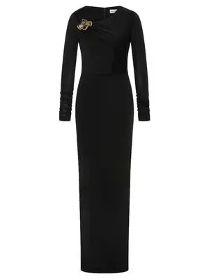Rebecca Vallance Embellished Ruched Maxi Dress - Black