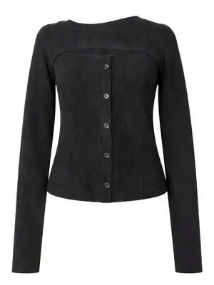 MULLER OF YOSHIOKUBO Ribbed Knit Top - Black