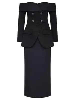 Rebecca Vallance Off-shoulder Midi Dress - Blue