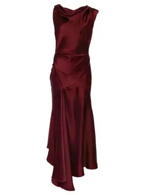 Victoria Beckham Draped Midi Dress - Red