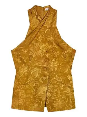 Veronica Beard Pacey Halter-neck Top - Gold