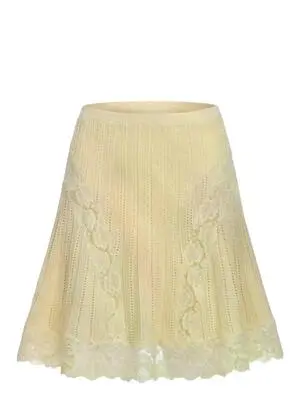 SELF-PORTRAIT Lace Skirt - Yellow
