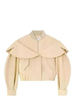 GANNI Layered-detail Bomber Jacket - Neutrals