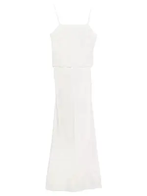 Posse Cove" Midi Dress Off White Floral Embroidery - Neutrals