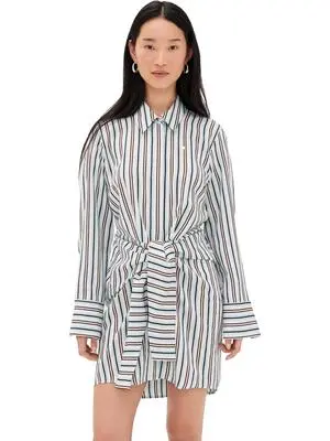 A.L.C. Fiona Pleated Belted Halter Dress In Evening Blue - 75% Off |  Editorialist