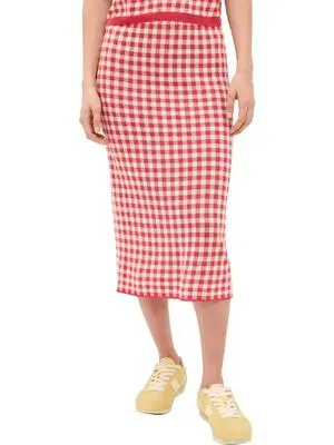 GUEST IN RESIDENCE Guest In Residence Gingham Knit Midi Skirt