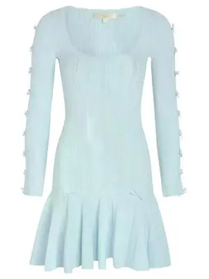 LoveShackFancy Seychelle Ribbed Mini Dress - Blue