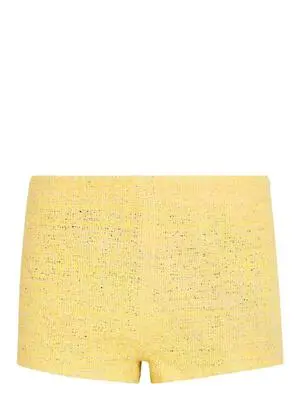 LIBEROWE Madeline Tweed-effect Mini Shorts - Yellow