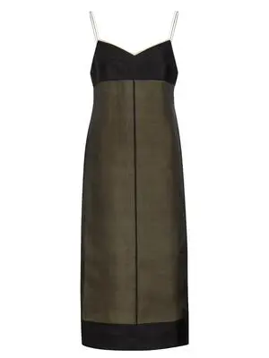 VORANIDA Abigail Layered Silk Organza Midi Dress - Black