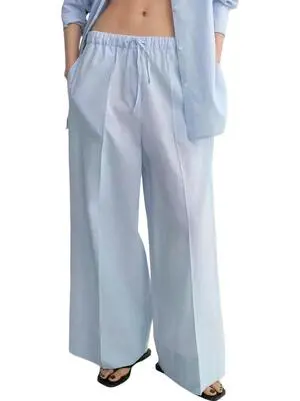 TOTEME Drawstring Palazzo Pants - Blue