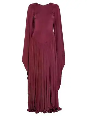 Amen Pleated Maxi Dress - Red
