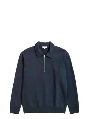 Norse Projects Standard Half-zip Cotton Sweatshirt - Blue