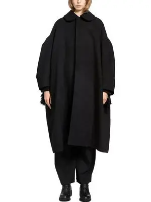 CDG Puff-sleeved Oversized Coat - Black