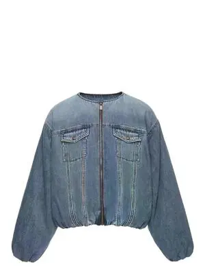 Magda Butrym Zip Denim Jacket - Blue