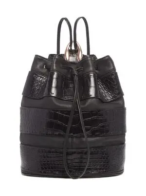 Gabriela Hearst Nappa And Crocodile Leather Backpack - Black