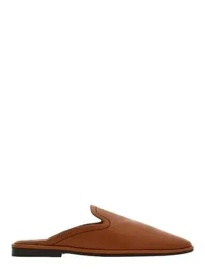 FERRAGAMO Leather Mule - Gold