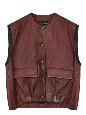 STUDIO AR Button Pocket Jacket Brown
