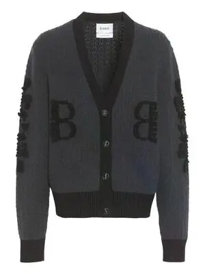BARRIE B-logo Cashmere Cardigan - Grey