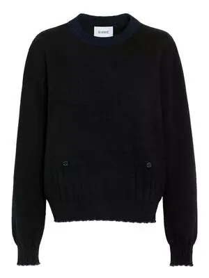 BARRIE Ribbed Detail Sweater - Black