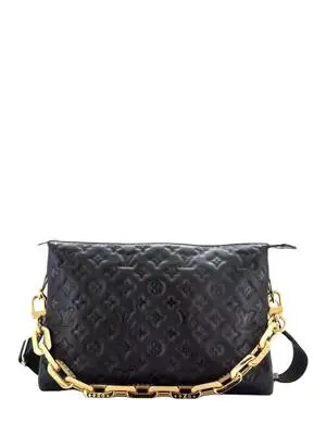 LOUIS VUITTON Coussin Mm Crossbody Bag Monogram Embossed Lambskin - Black