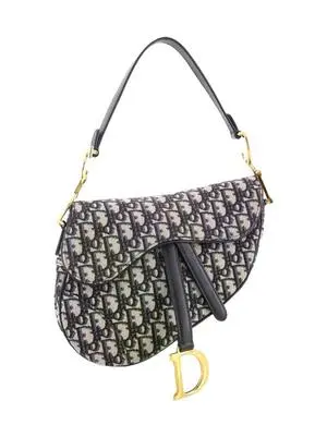 Dior Saddle Handbag Oblique Canvas Medium Blue