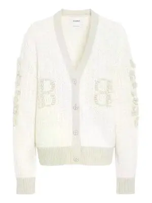 BARRIE B-logo Cashmere Cardigan - Neutrals
