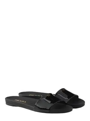 Prada Patent Leather Slides - Black